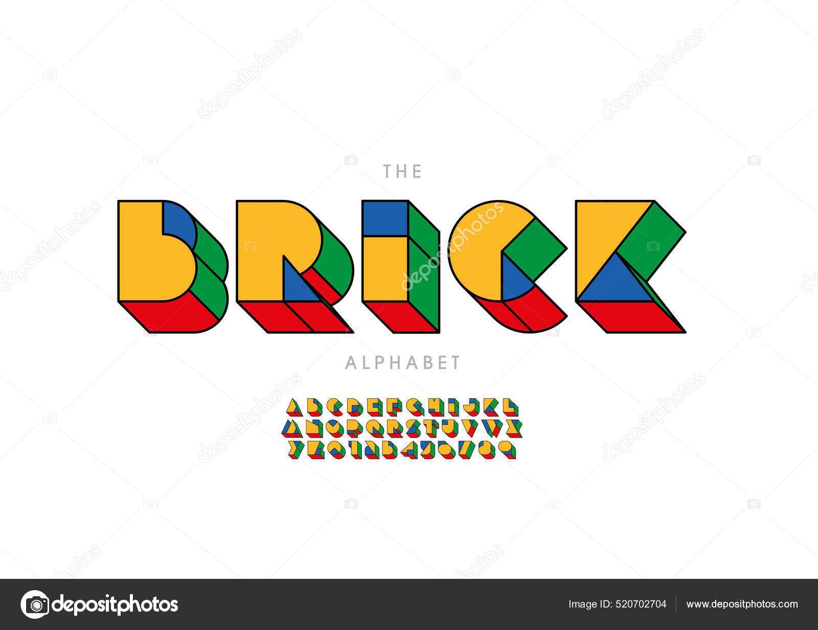 Stylized Brick Alphabet Font Vector Illustration Stock Vector Image by ...