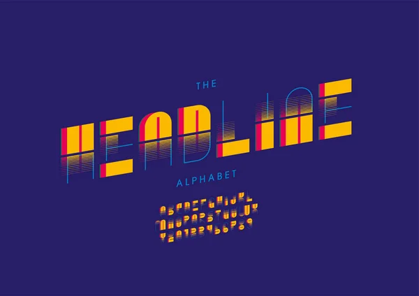 Headline Font Alphabet Template Colorful Vector Illustration Stylized ...