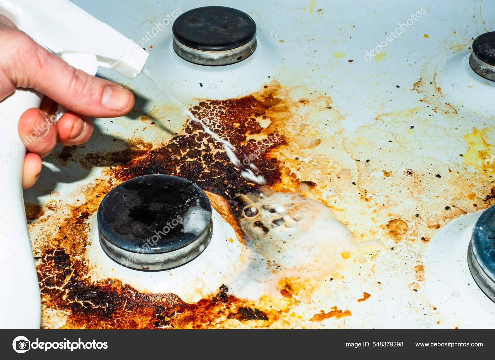 Dirty Stove Food Leftovers Unclean Gas Kitchen Cooktop Greasy Spots ...