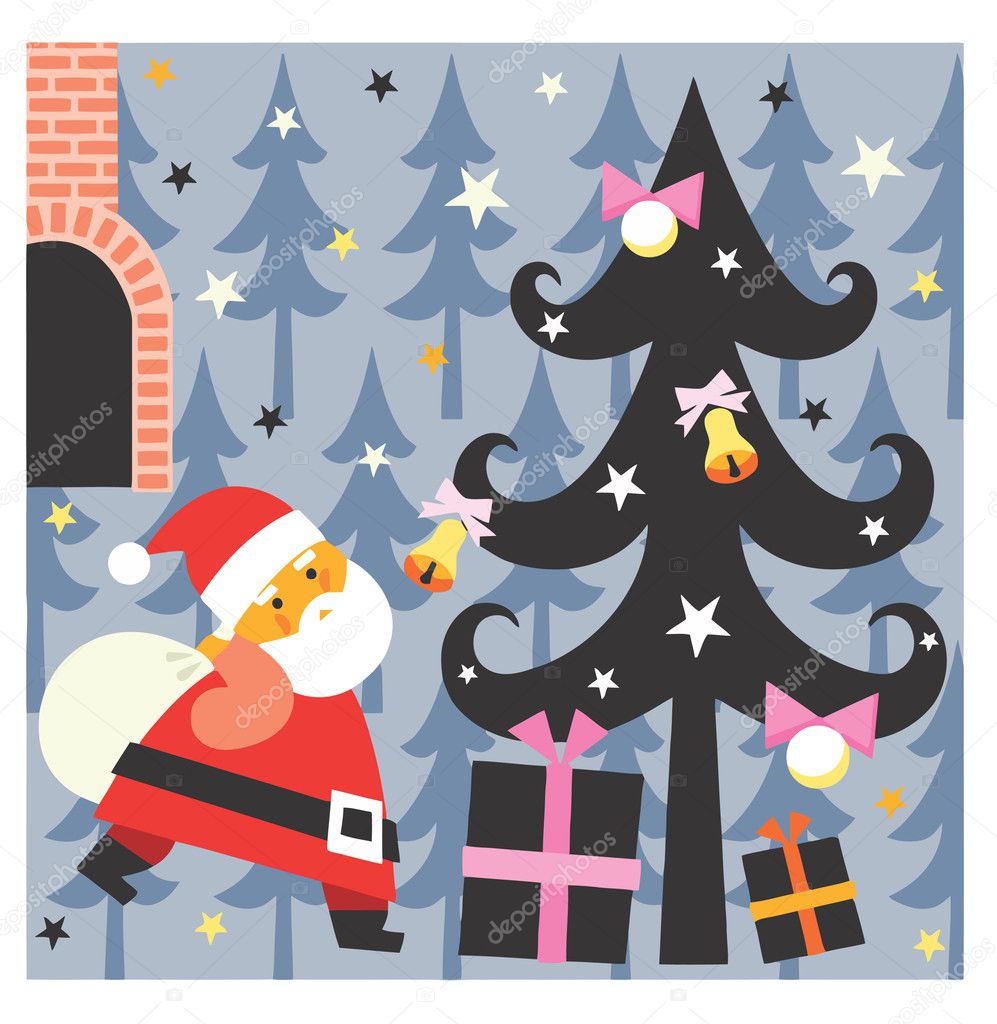 Santa brings presents Stock Illustration by ©artistan #18508951