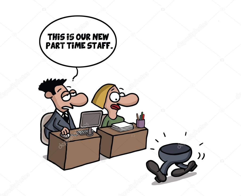 Teilzeit Arbeitnehmer Cartoon Witz — Stockvektor © artistan #35328399