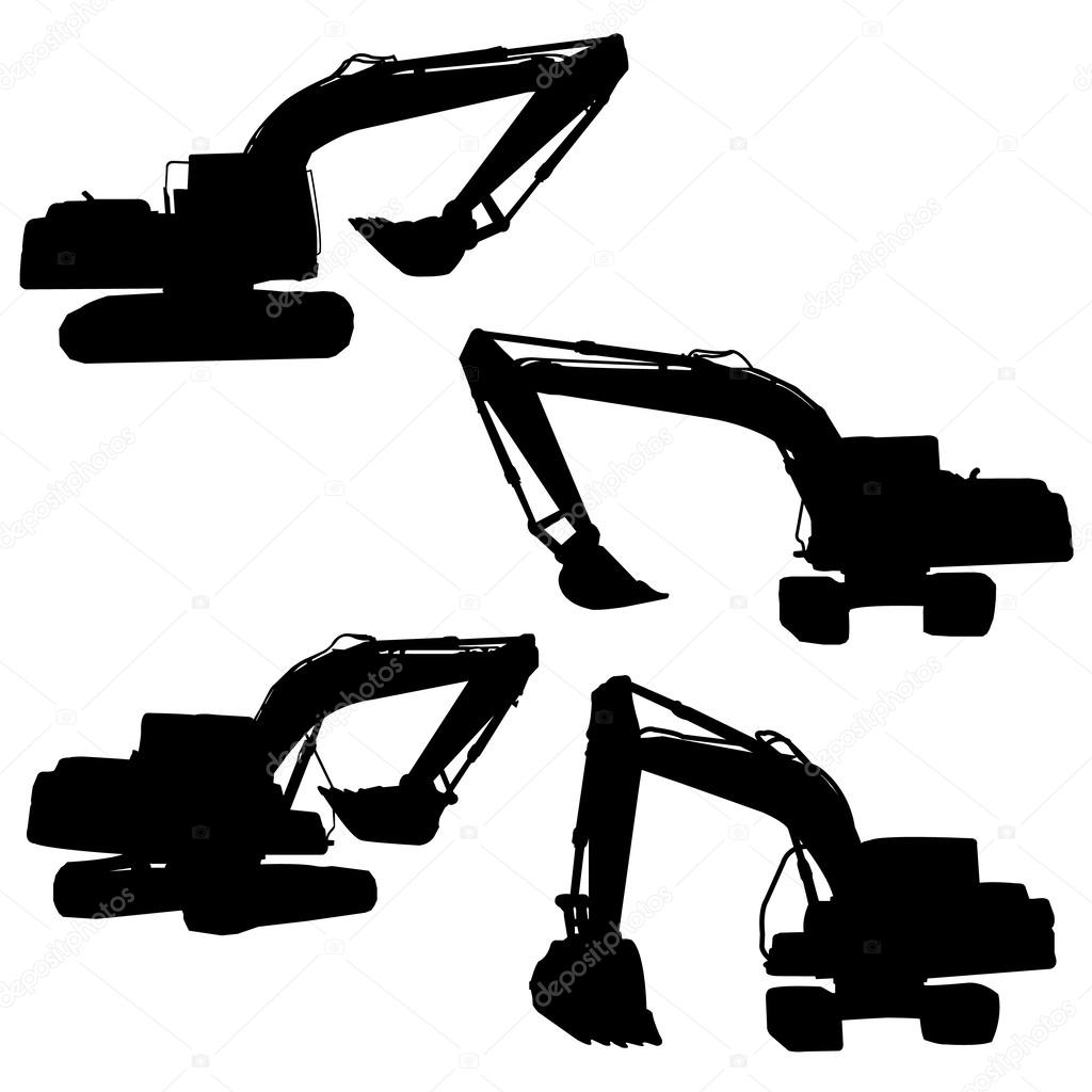 Backhoe silhouette vector ⬇ Vector Image by © attaphongw | Vector Stock ...