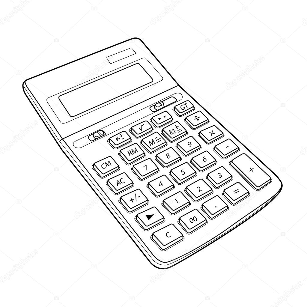 Illustration Of Isolated Calculator Cartoon Drawing Businessman Using ...