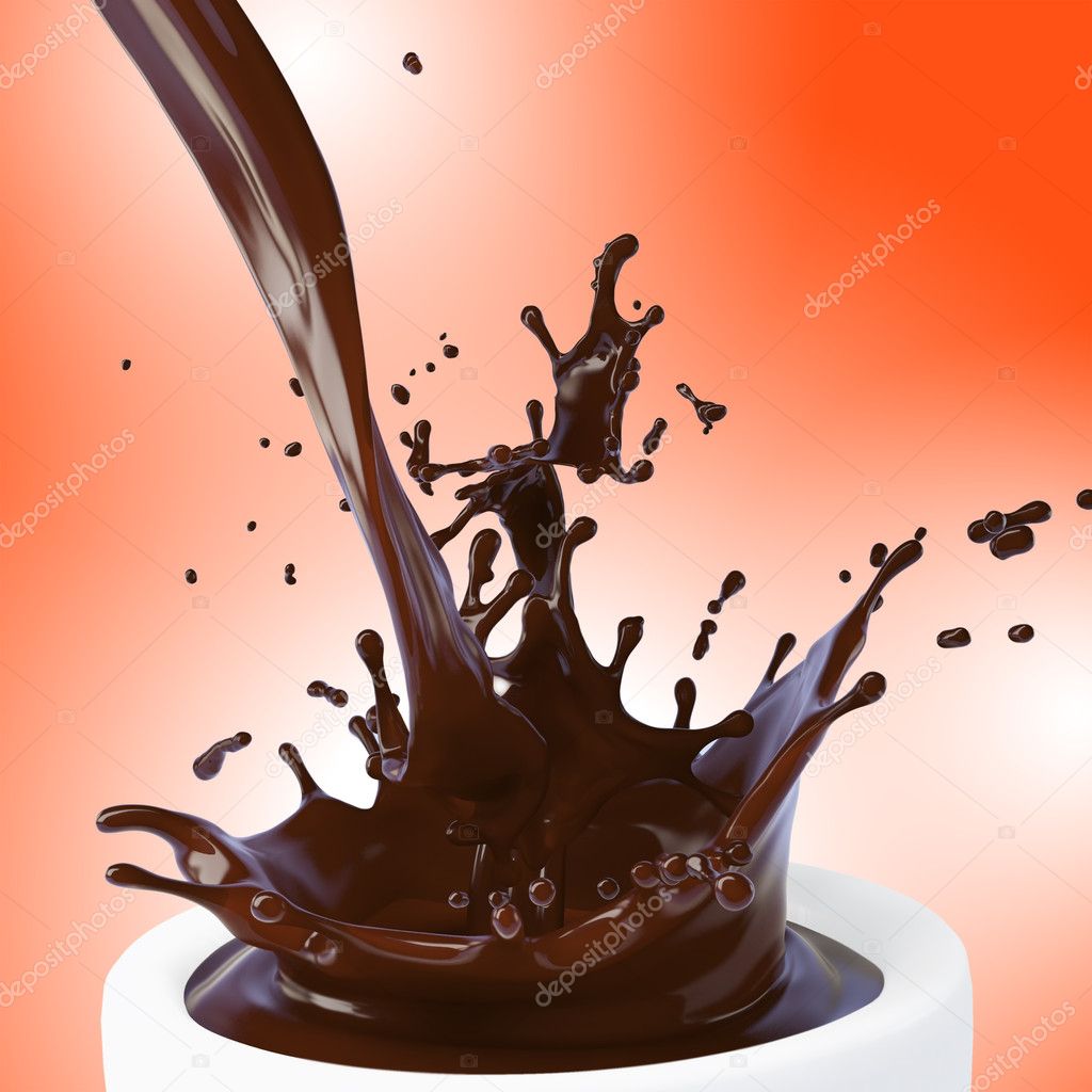 Splash of brown hot chocolate Stock Photo by ©vitaliy_sokol 13898971