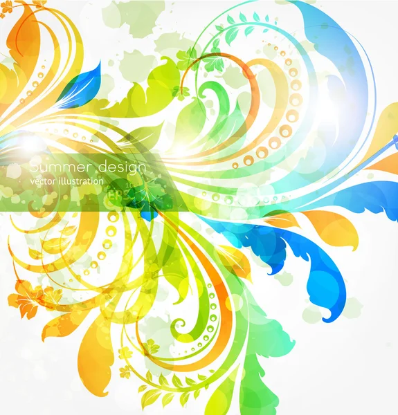 Floral summer design elements with sun shine Stock Vector Image by ...