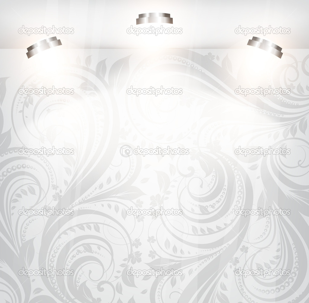 Empty storefront with floral vintage background. Stock Vector by ...