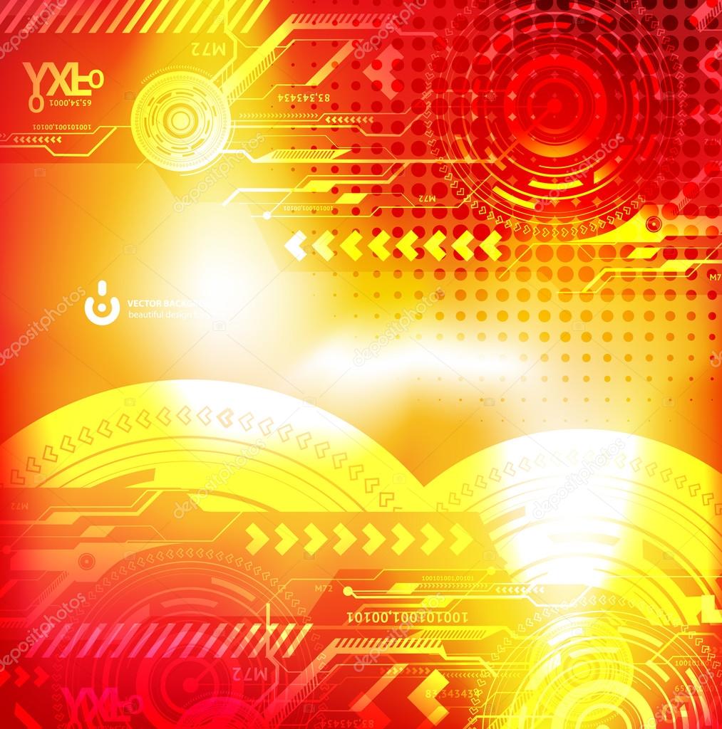 Orange Abstract Techno Vector Background. — Stock Vector © Ozerina ...