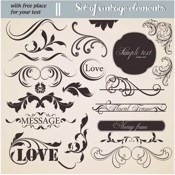 Vector set: calligraphic design elements and page decoration Stock ...