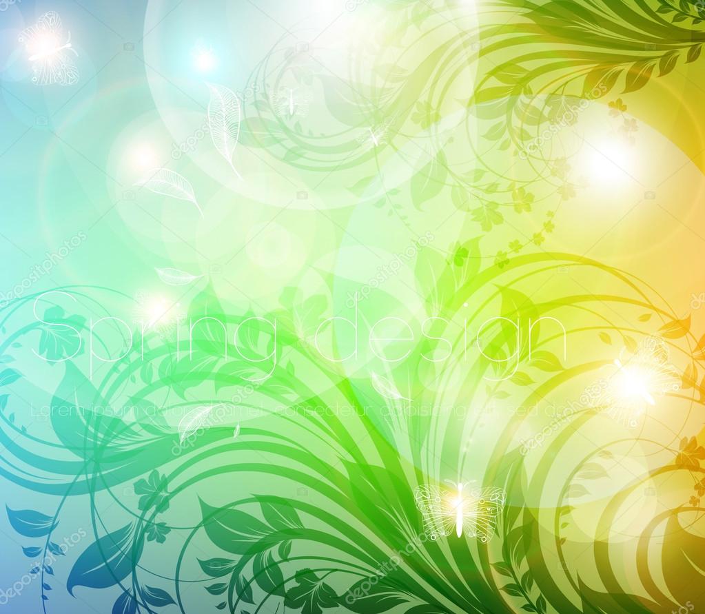 Abstract colorful bright spring or summer floral background with ...