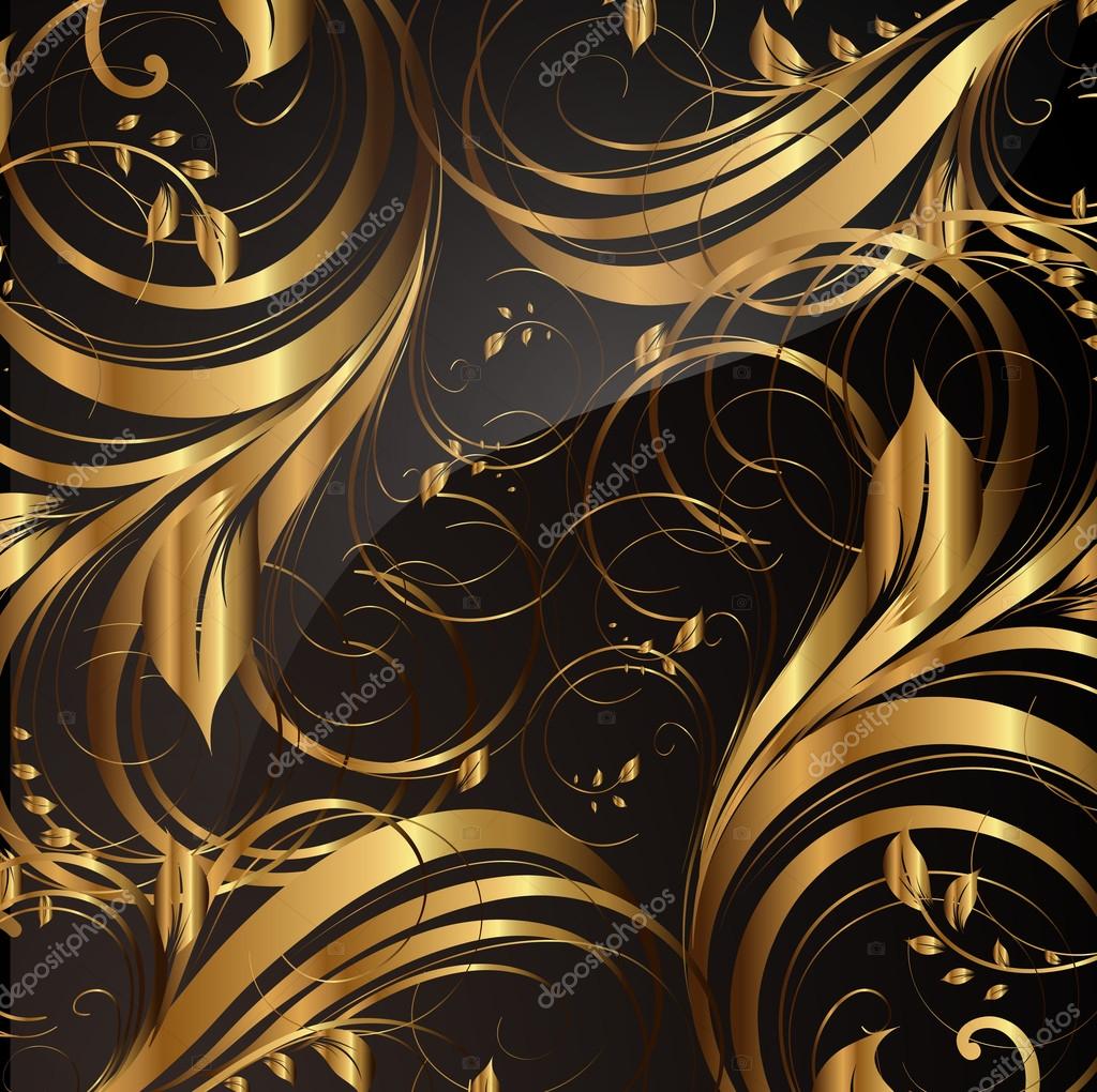 Seamless wallpaper pattern gold, vector Stock Vector Image by ©Ozerina ... Seamless wallpaper pattern gold, vector Stock Vector Image by ©Ozerina ...