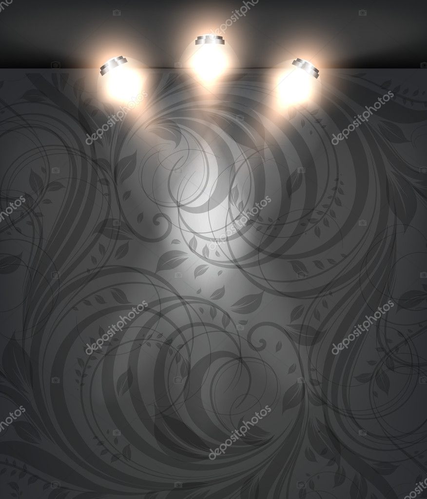 Empty storefront with floral seamless background. Stock Vector by ...