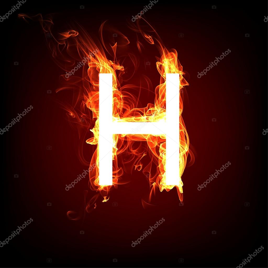 H Letter In Fire