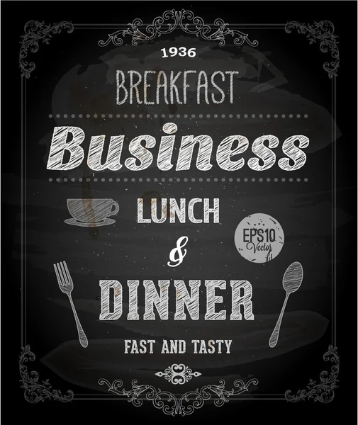 Chalkboard Business Lunch Poster — Stock Vector © Ozerina #43260109