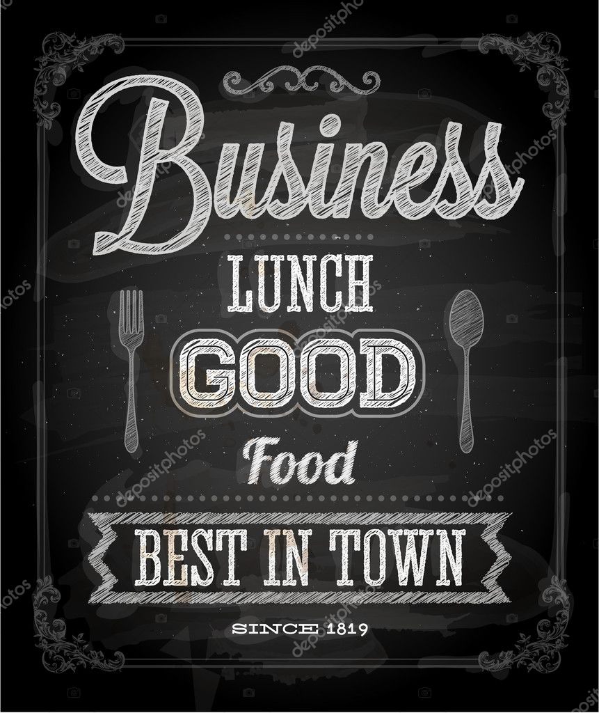Chalkboard Business Lunch Poster — Stock Vector © Ozerina #43260109
