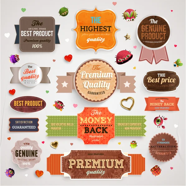 Set of retro bakery labels, ribbons and cards for vintage design, old ... Set of retro bakery labels, ribbons and cards for vintage design, old ...