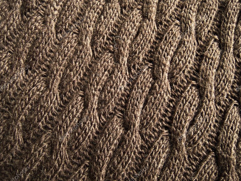 Knitted fabric - macro of a brown woolen texture — Stock Photo ...