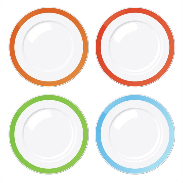 Four plates Vector Art Stock Images | Depositphotos