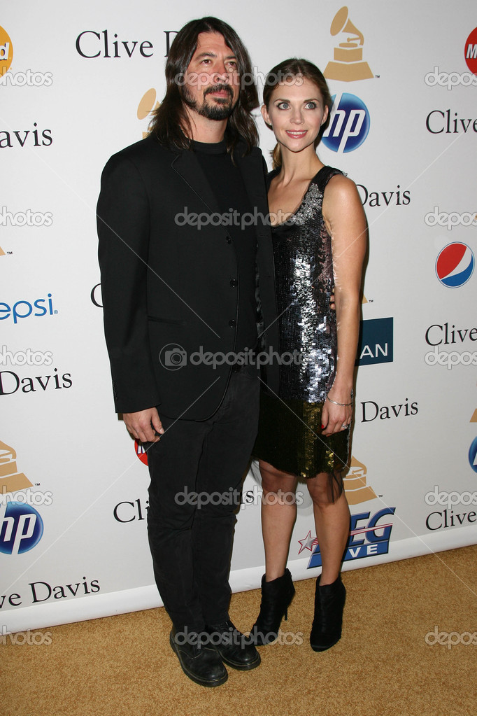 Dave Grohl and wife Jordyn Blum Grohl at the Clive Davis Pre-Grammy ...