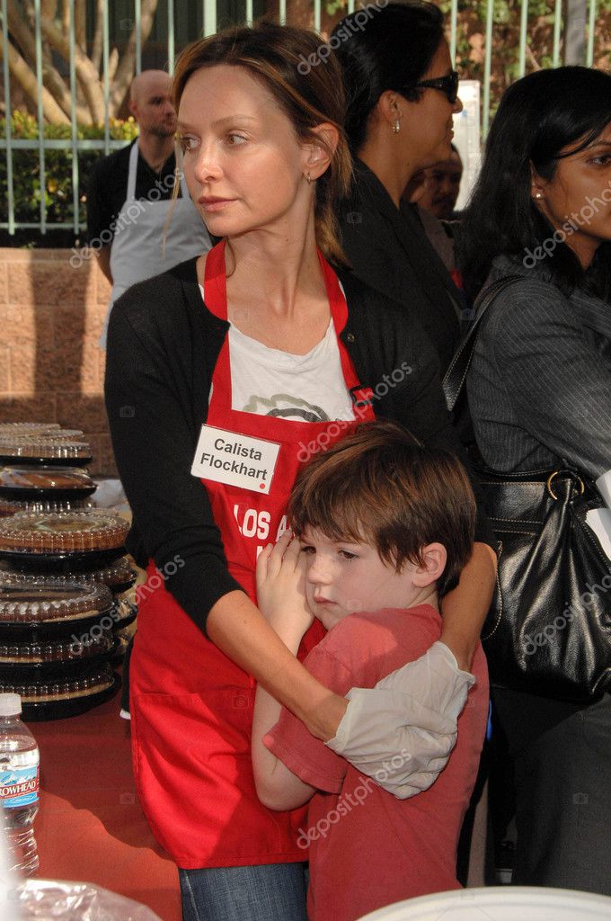 Calista Flockhart and son Liam at the Los Angeles Mission's ...