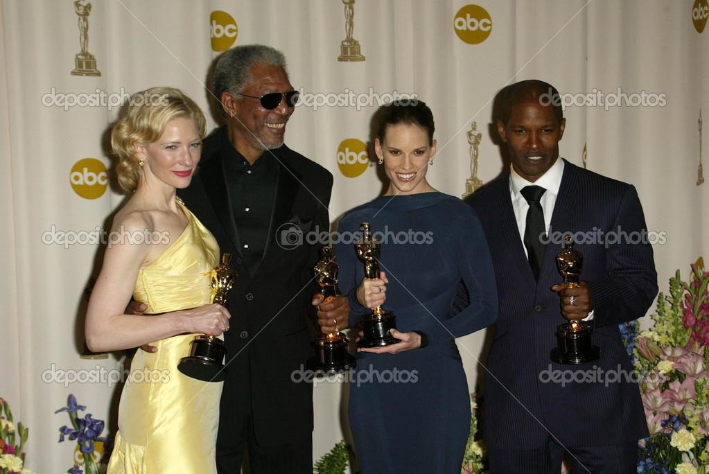 Cate Blanchett Morgan Freeman Hilary Swank And Jamie Foxx Stock