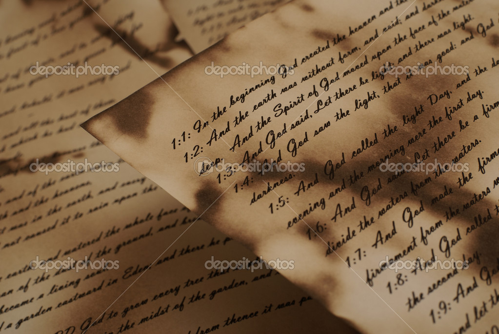 Vintage handwritten Bible pages — Stock Photo © shmeljov #14977513