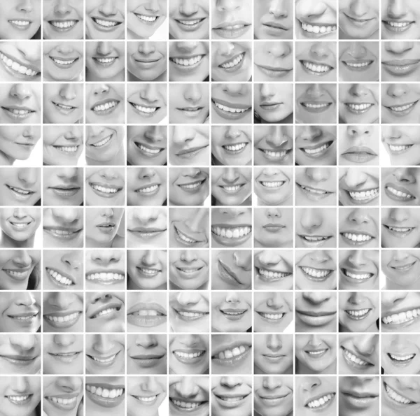 Collage, made of many different smiles — Stock Photo © shmeljov #15365381