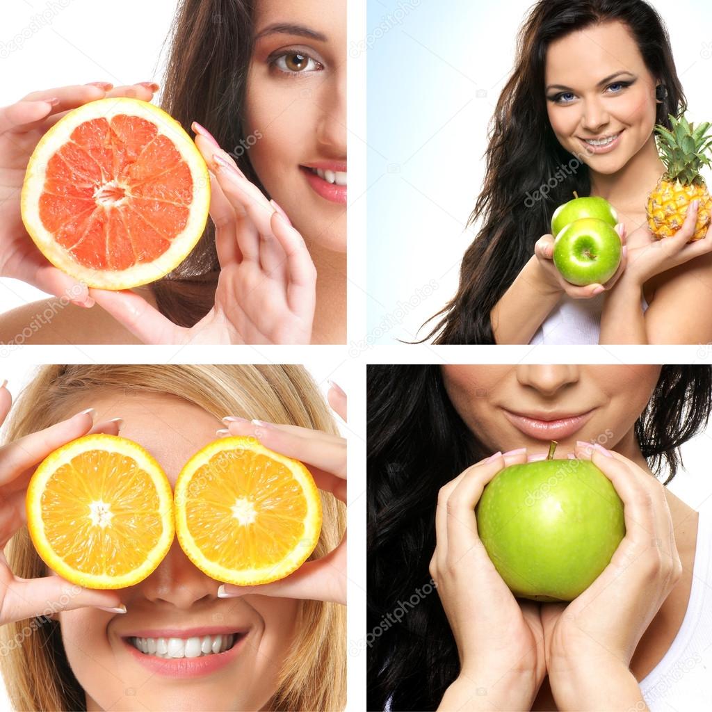Collage made of some photos about health, beauty, spa and dieting ...