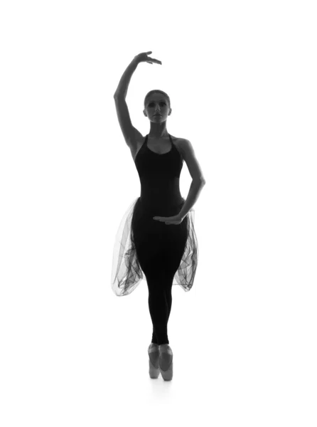 Black and white trace of young beautiful ballet dancer Stock Photo by ...