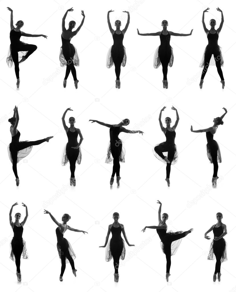 Set of different ballet poses. — Stock Photo © shmeljov #32184049