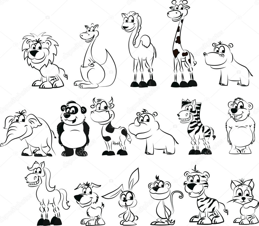 Conjunto de animales para pintar - Imagui