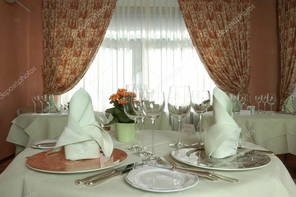 Table of a rustican restaurant — Stock Photo © Fotoember #46609803