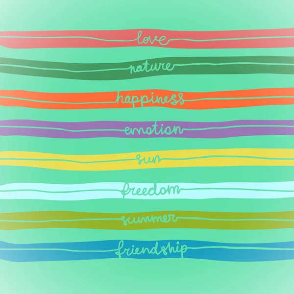 Illustration with words in stripes - Stock Image - Everypixel