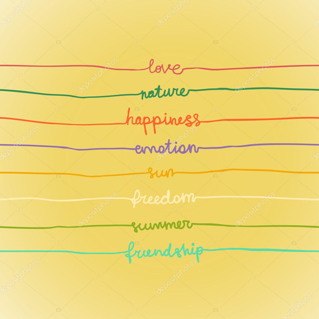 Illustration with words in stripes Stock Vector Image by ©Nina_Susik ...