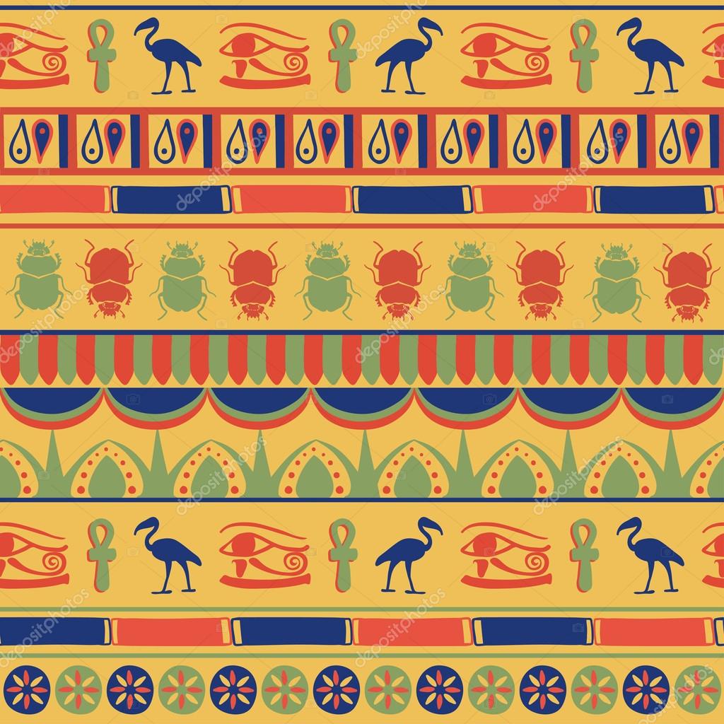 Vector seamless background egyptian ornament — Stock Vector © Nina ...