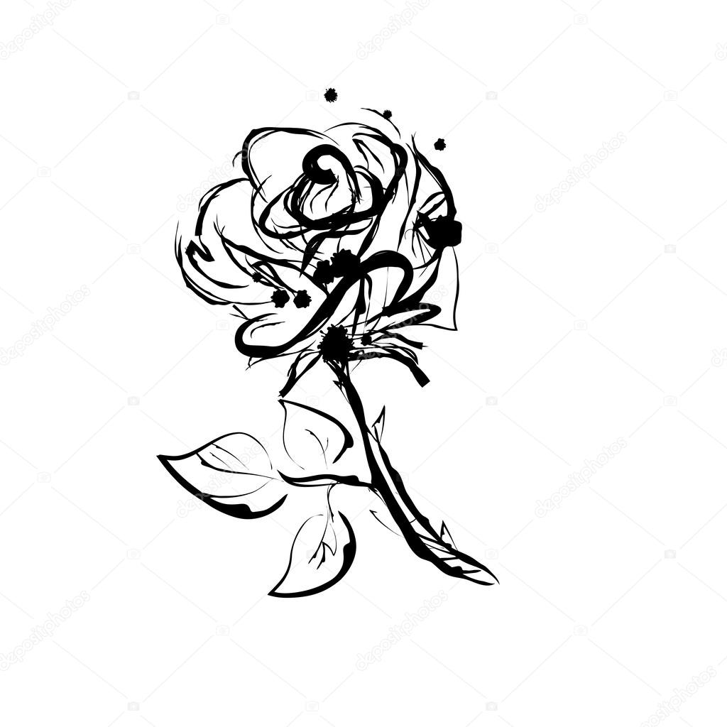 Ink splash illustration of rose flower Stock Vector Image by ©Nina ...