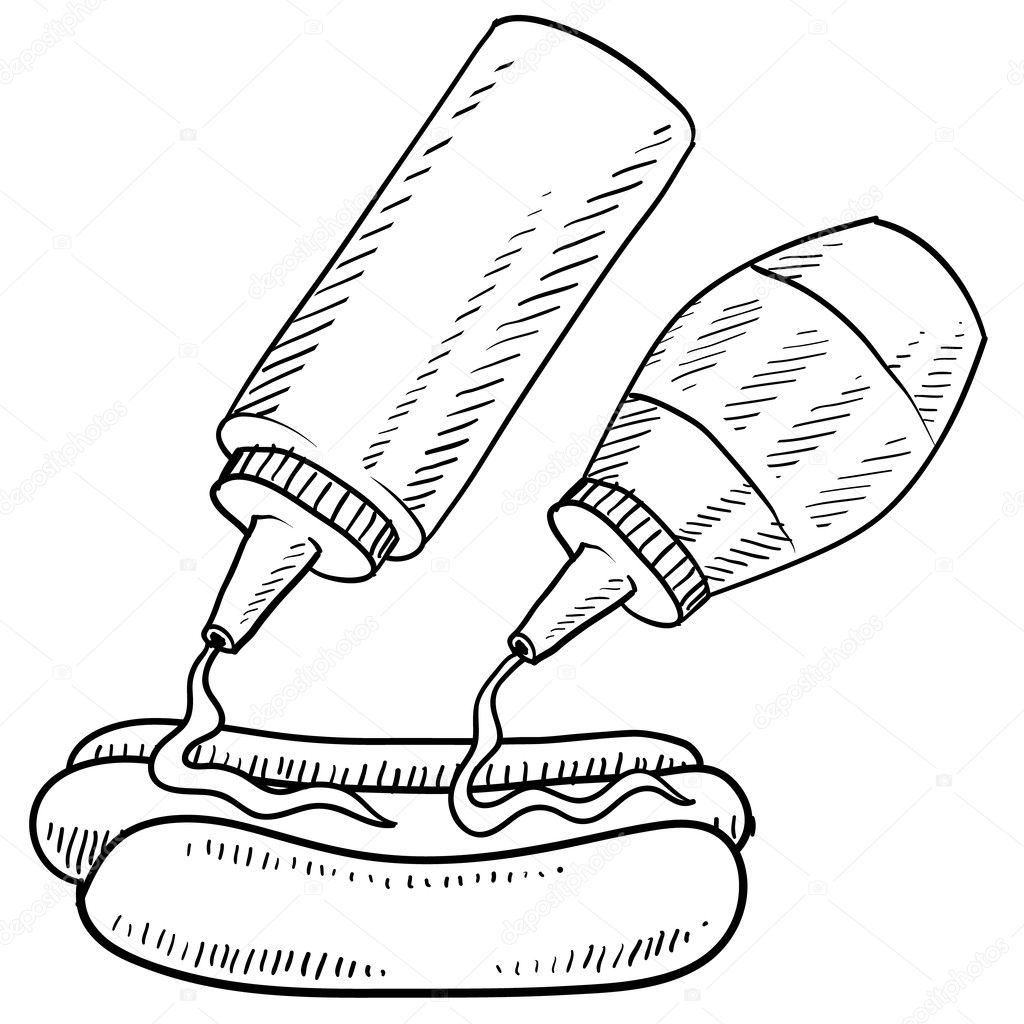 Hot Dog Bun Clipart Black And White