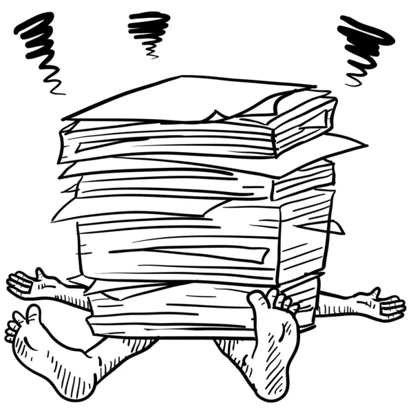 Too Much Paperwork Cartoon