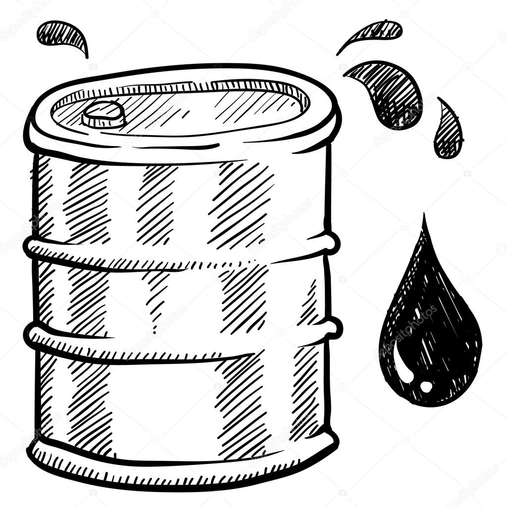 Croquis de baril de pétrole — Image vectorielle lhfgraphics © #14136039