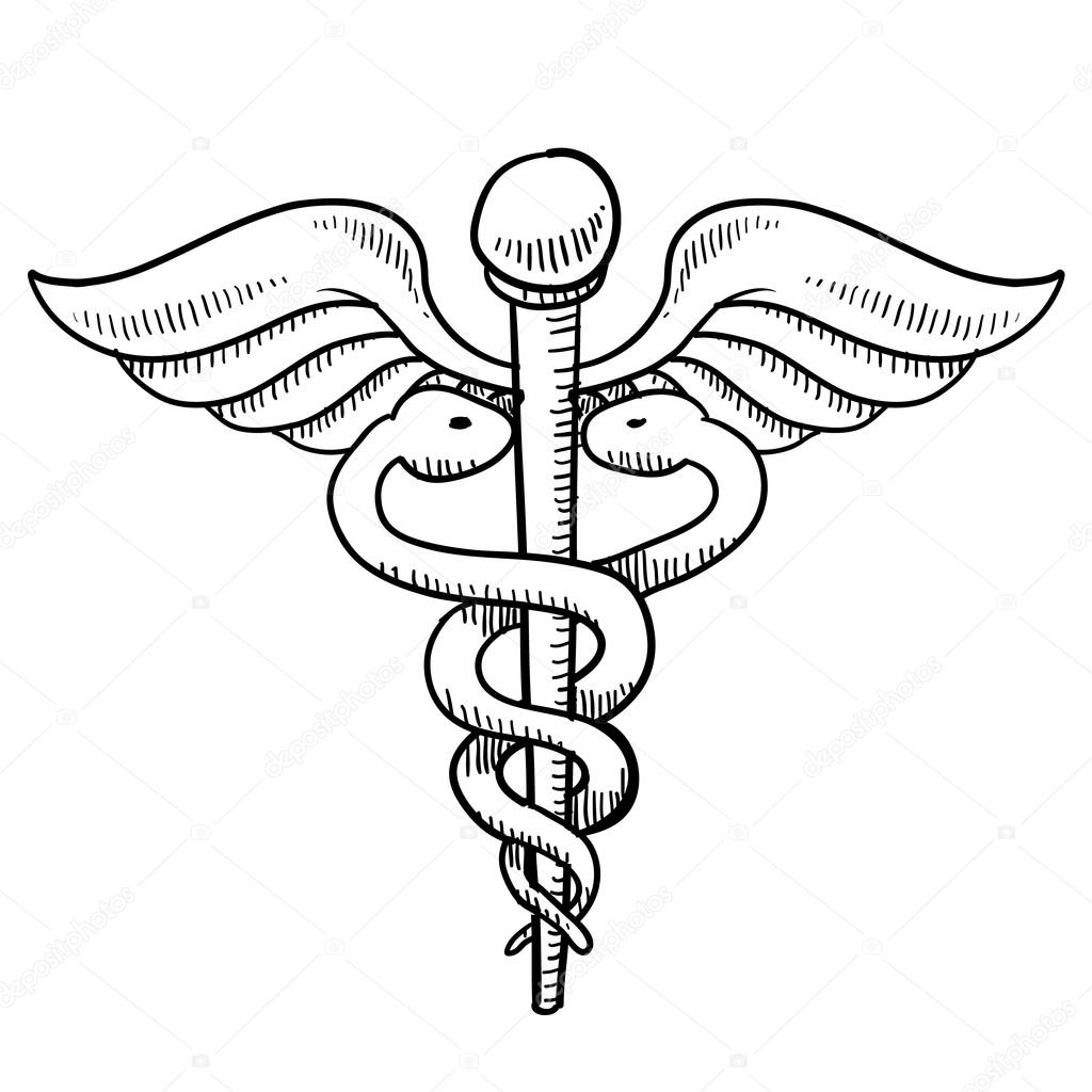 Medical Symbol Caduceus Staff Coloring Print Nurse Pages Printable ...