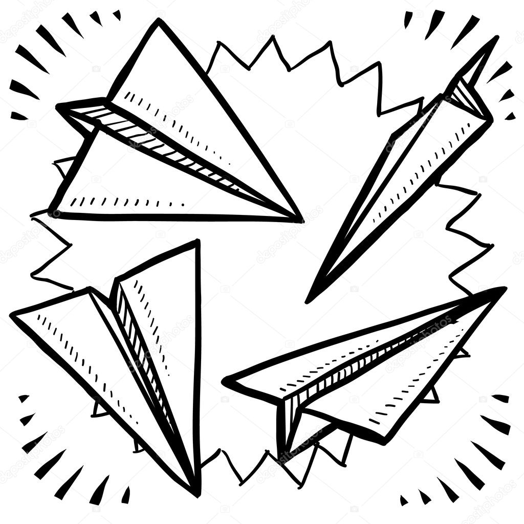 Paper airplane sketch Stock Vector Image by ©lhfgraphics #18320337
