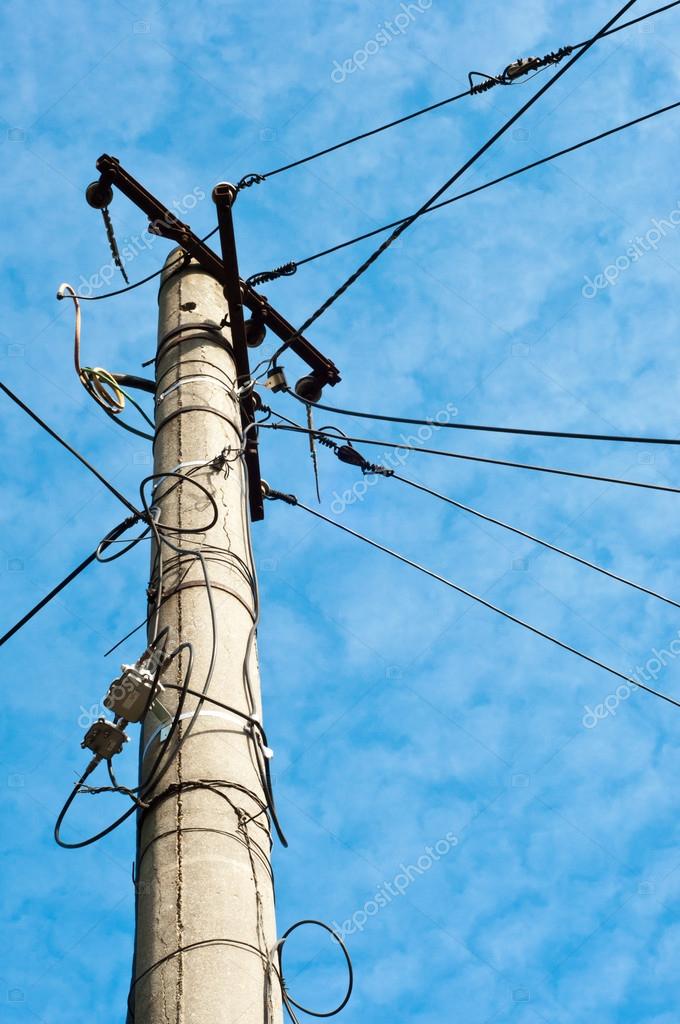 Electric pole with cables Stock Photo by ©adistock 21955207