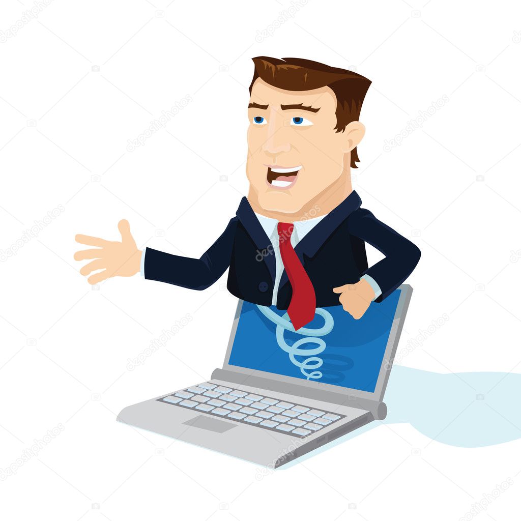 Business man popping out 3 Stock Vector by ©tasnadi_otto 13875732