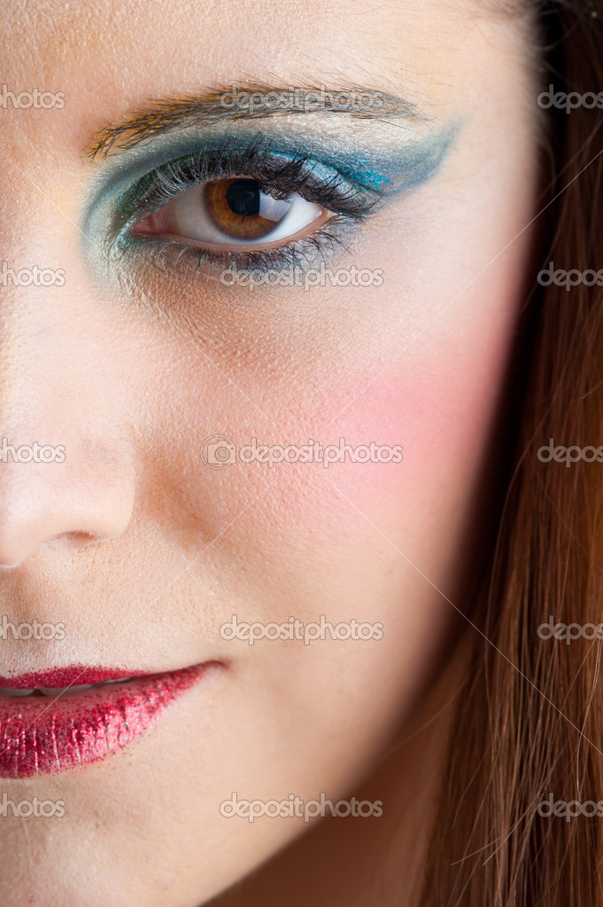 Beautiful girl face with clean skin isolated on white background Stock ...