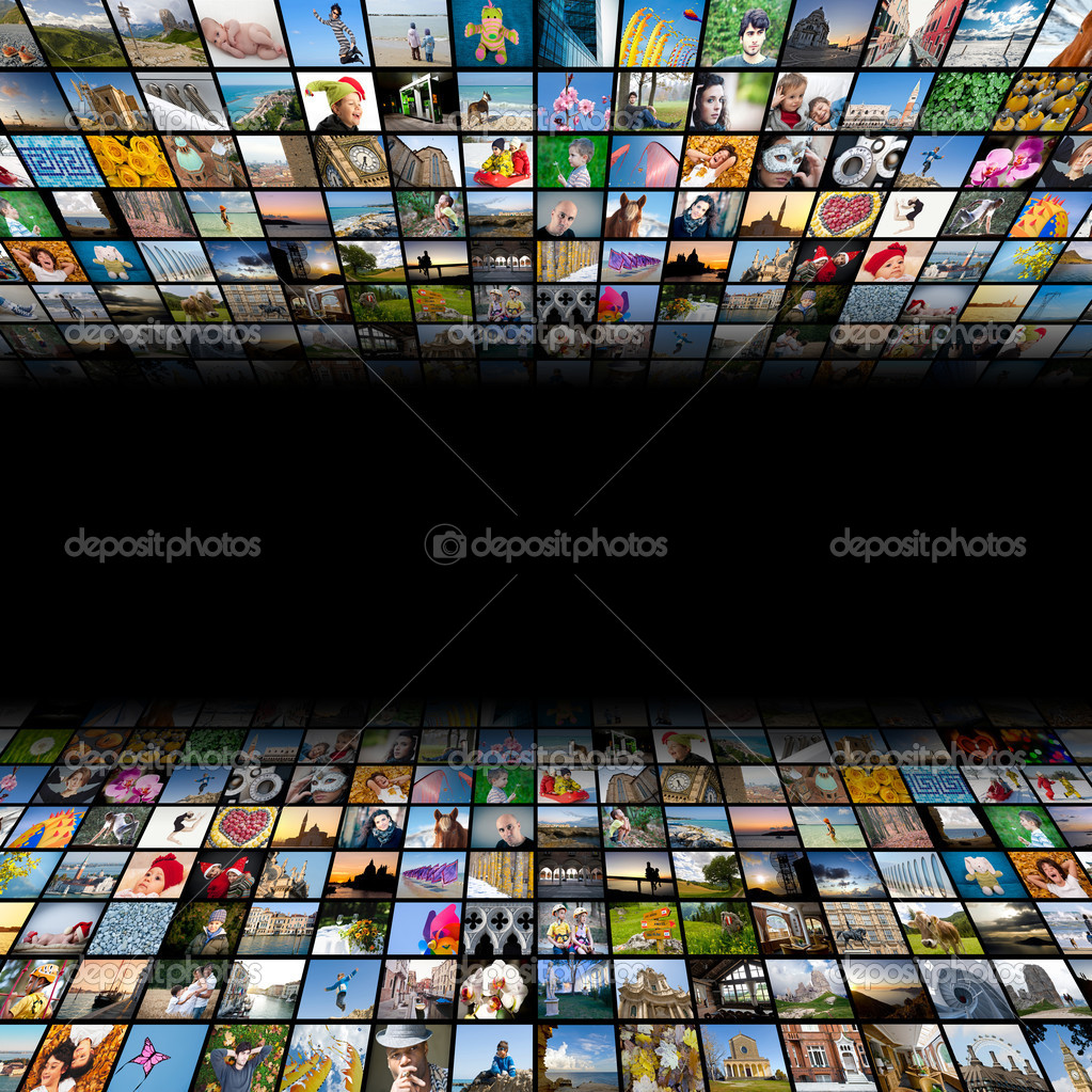 Abstract multimedia background made by different images Stock Photo by ...