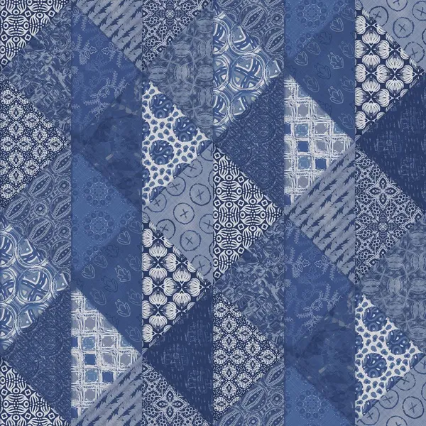 Denim western blue patchwork triangle woven texture. Indigo vintage ...