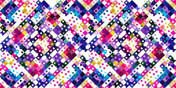 Whimsical geometric pixel pattern. Playful fun kaleidoscopic pink ...