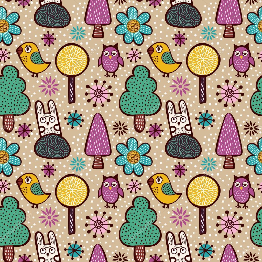 Cute animals seamless pattern Stock Vector Image by ©tets #29335031