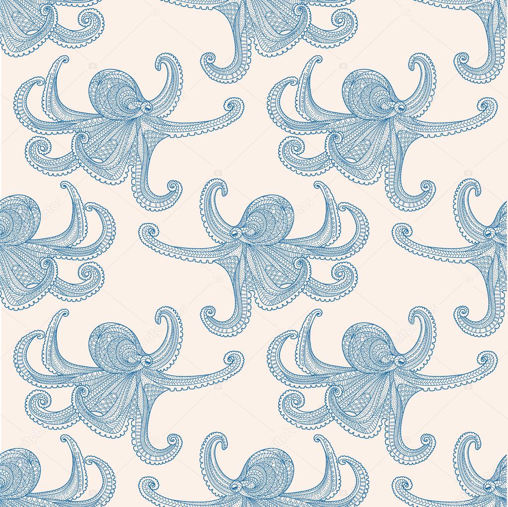 Octopus seamless pattern — Stock Vector © tets #31244155 Octopus seamless pattern — Stock Vector © tets #31244155