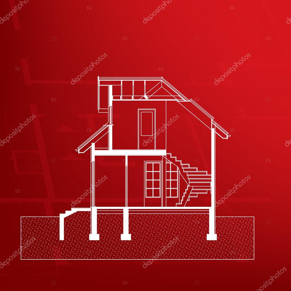 Home plan blueprint background. vector illustration Stock Vector Image ...