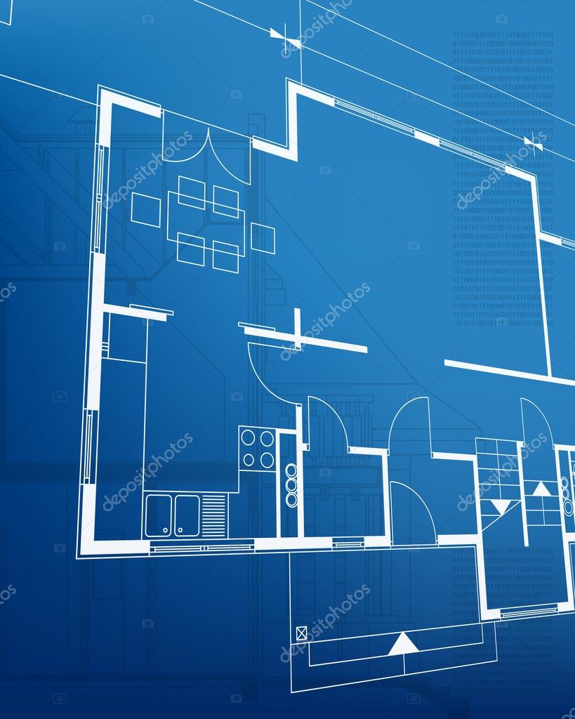 Home plan blueprint background. vector illustration Stock Vector Image ...
